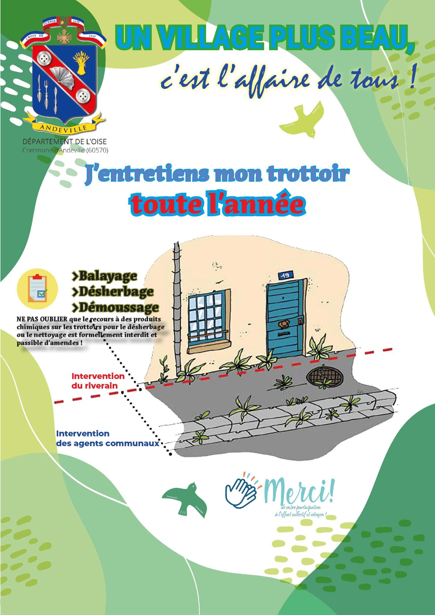J'entretiens mon trottoir toute l'année ! | Mairie d'Andeville